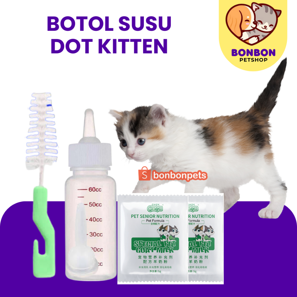 Jual Botol Dot Anak Kucing 1 Bulan Susu Kitten Susu Kambing Botol Susu ...
