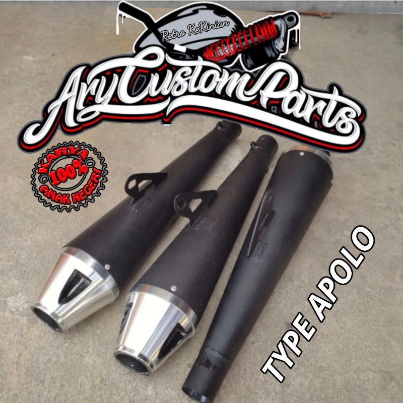 Jual knalpot custom japstyle caferacer bratstyle bober w175 scorpio ...