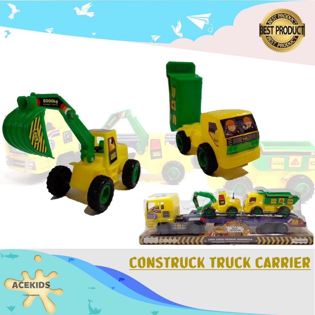 Jual Diecast Truk Tronton Mainan Pengangkut Mobil Konstruksi Construct ...