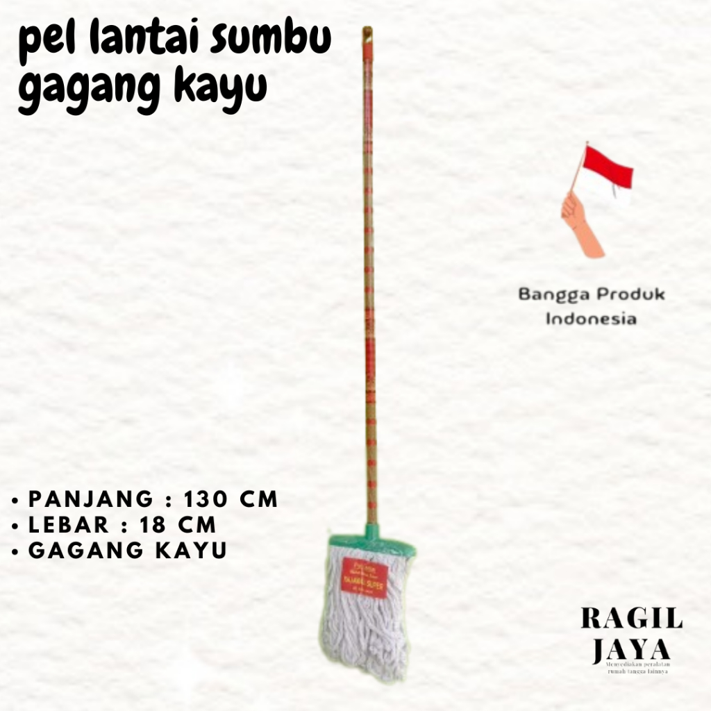 Jual Promo Pel Lantai Sumbu Gagang Kayu - Alat Pel Lantai Tangkai Kayu ...