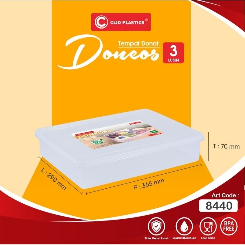 Jual KOTAK DONAT / SEALWARE DONEOS 8440 CLIO ( 100 % BPA FREE ) | Shopee Indonesia