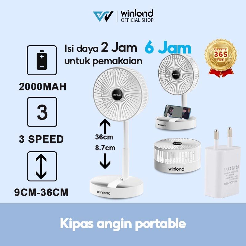 Jual Winland Kipas Angin Portable Kipas Portable Tahan Lama Kipas ...