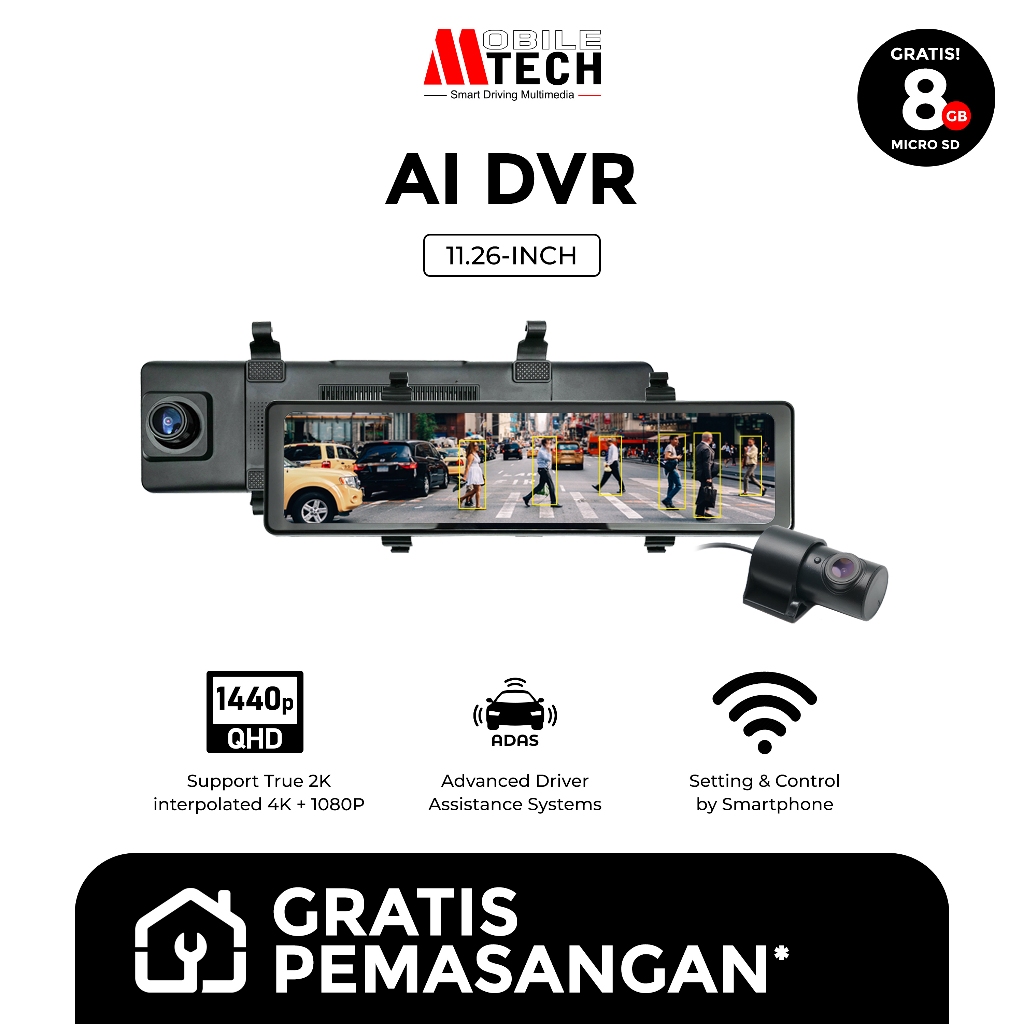 Jual Dashcam Kamera Mobil DVR AI MobileTech 11.26 Inch | Shopee Indonesia