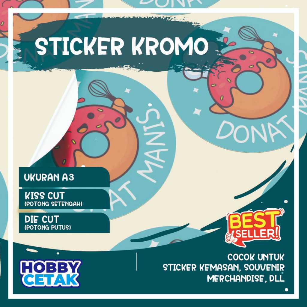 Jual Cetak Sticker Kromo / Chromo Ukuran A3+ Desain Custom | Shopee ...