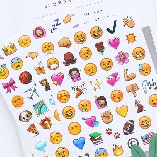 Jual STIKER EMOJI 4 LBR EMOTICON STICKERS DEKORASI LABEL LOVERSTUFF ...