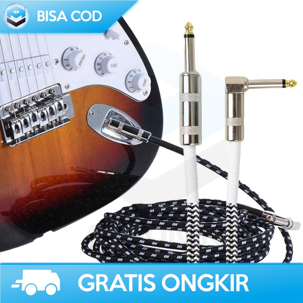Jual KABEL AUDIO JACK L GITAR DAN BASS PENGHUBUNG SPEAKER 6.35mm CBC-30 ...