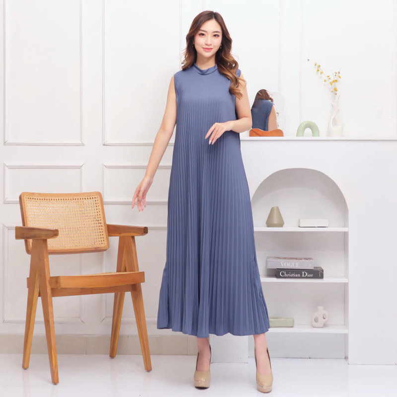 Jual Dress Plisket Premium / Gamis Plisket Payung / Maxy Dress Pleats ...