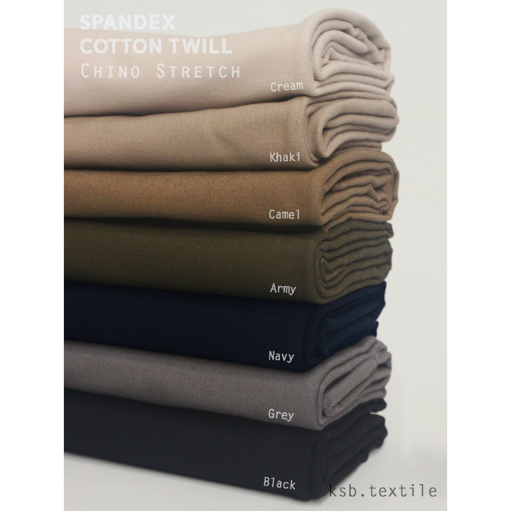 Jual Kain Chino Cotton Twill Stretch Sueding Eceran - PER 1 dan 1.4 ...