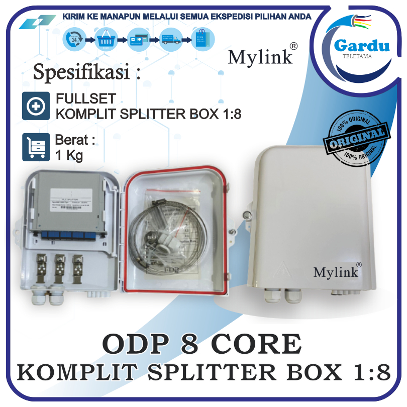 Jual ODP 8 Core Komplit Splitter Box 1:8 Fullset Merk Mylink | Shopee ...
