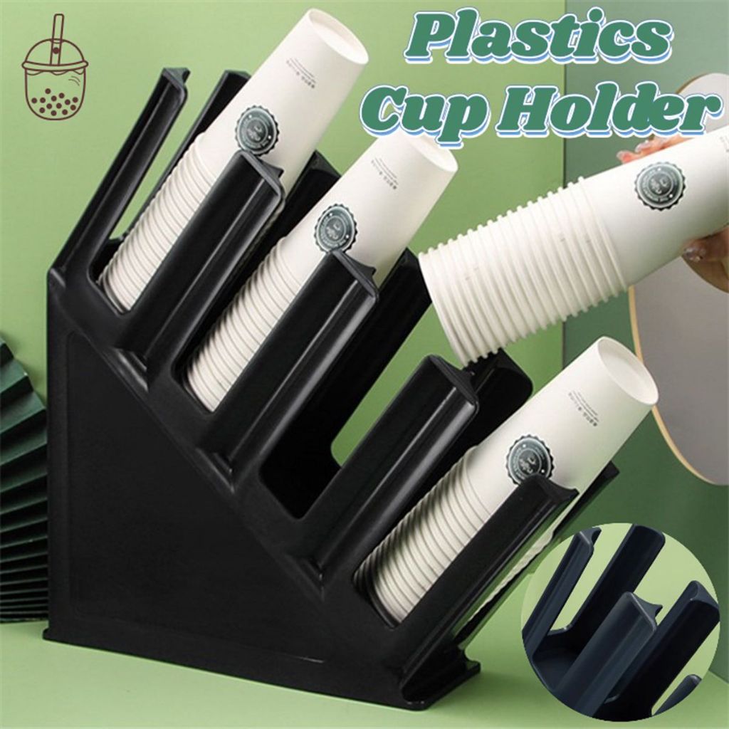 Jual Rak Cup Kopi Teh 4 Slot Holder Single Bar Plastik Dispenser Paper ...