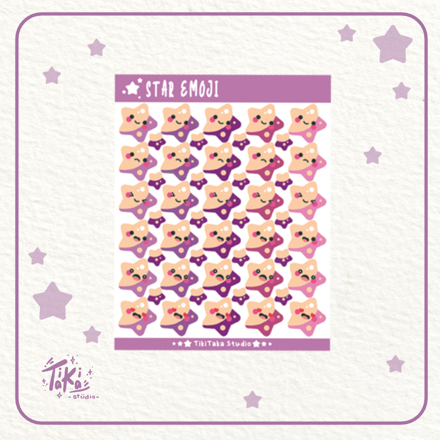 Jual Stiker Bintang Emoji / Star Emoji Sticker / Sticker Reward dengan ...
