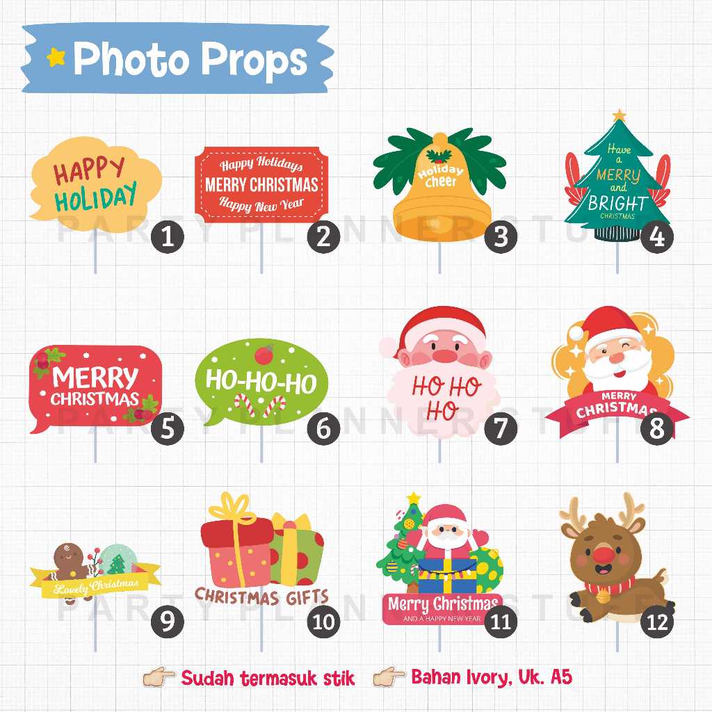 Jual Photobooth props natal / aksesoris natal dan tahun baru / dekorasi ...