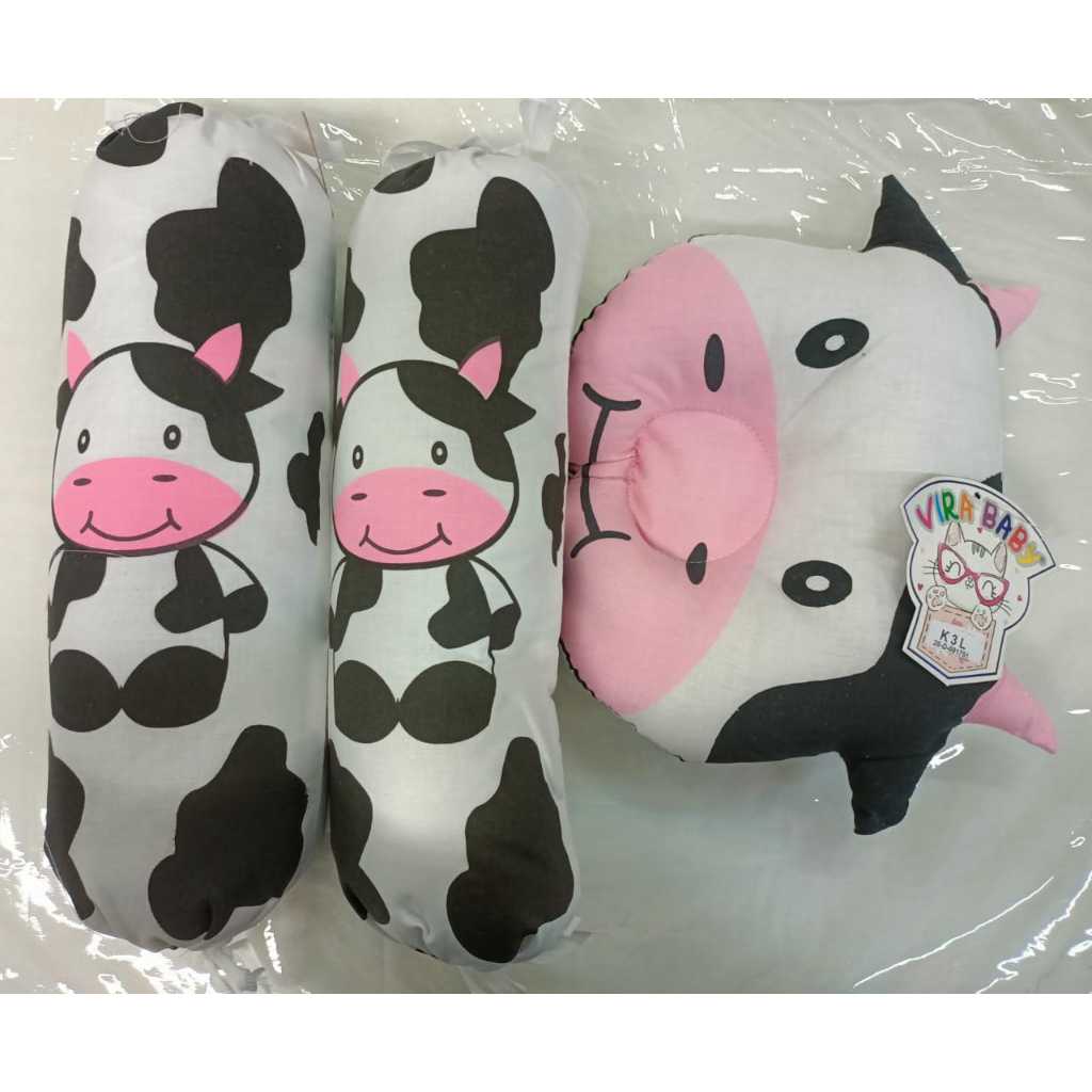 Jual Bantal guling Vira 1501 doraemon sapi cow set bantal lubang peyang ...