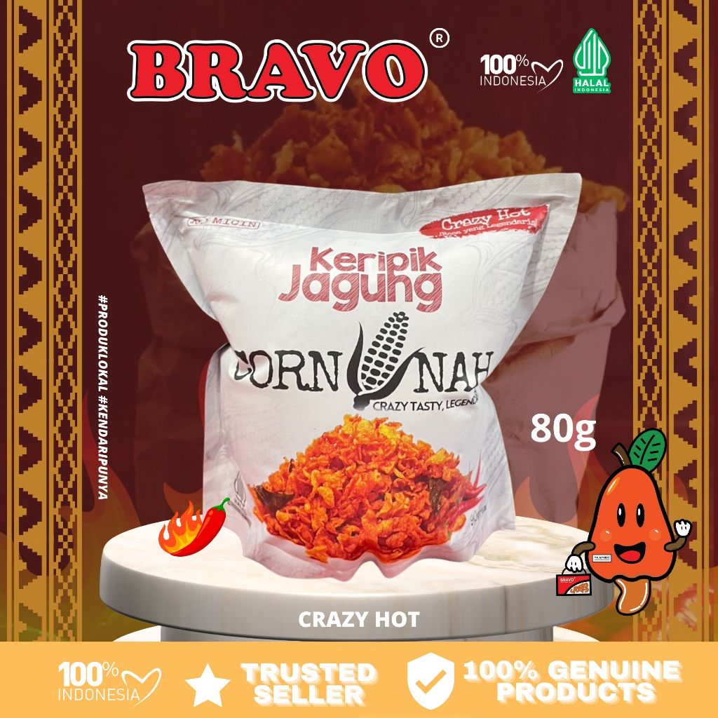 Jual KERIPIK JAGUNG CORN NAH RASA CRAZY HOT | Shopee Indonesia