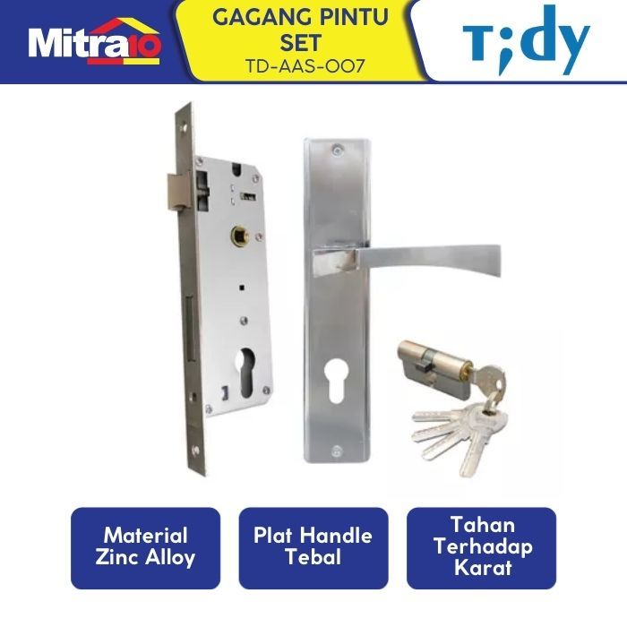 Jual Tidy Handle Gagang Pintu + Badan Kunci Stainless TD-AAS-007 (Set) | Shopee Indonesia