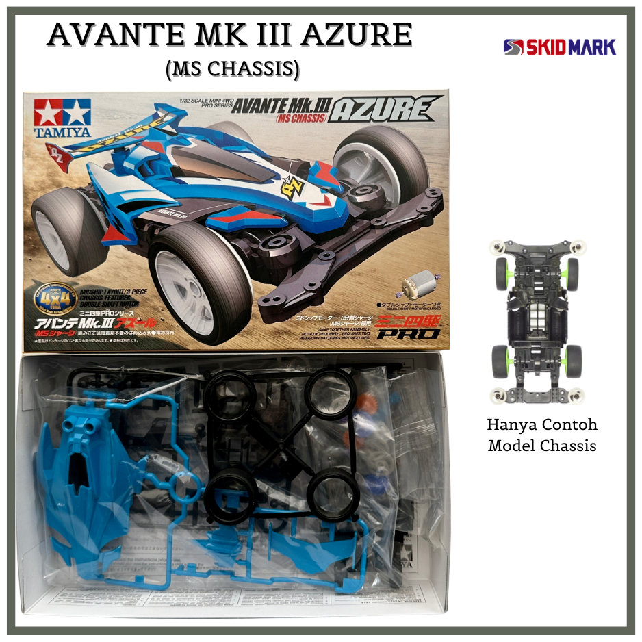 Jual Mobil Rakit Tamiya Mini 4WD - Avante MK III Azure MS Chassis ...