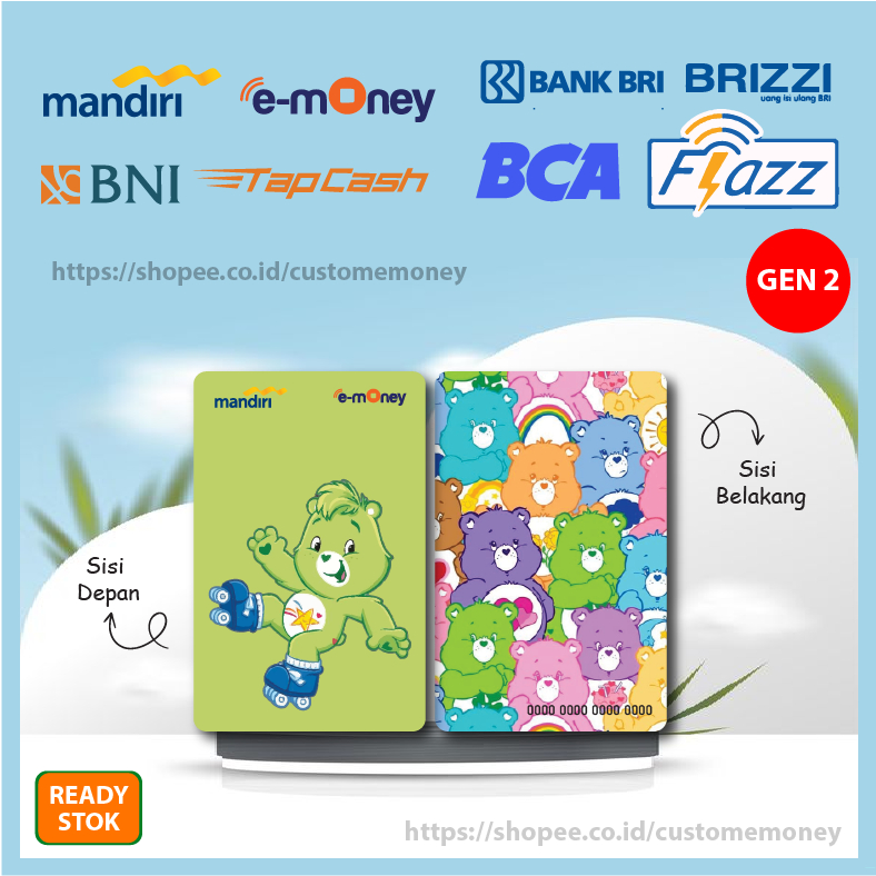 Jual KARTU EMONEY ANIME KARTUN GOOD LUCK BEAR CARE BEARS EMONEY MANDIRI ...