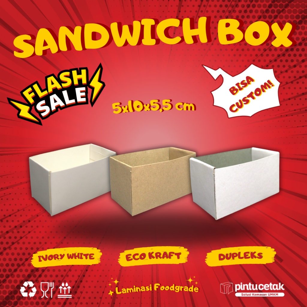 Jual CUSTOM DESIGN SANDWICH/TACO/TOAST BOX, MIN ORDER 1000 PCS, DESIGN ...