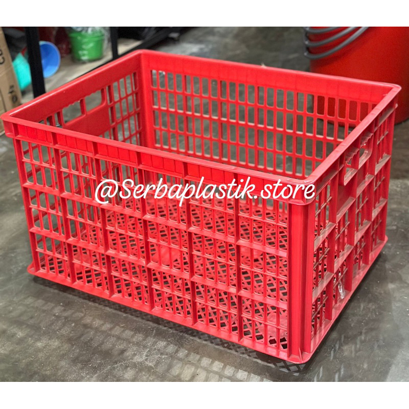 Jual kontainer keranjang JUMBO krat pabrik roda besar plastik warna ...