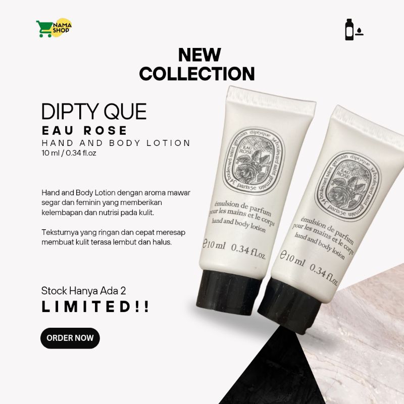 Jual Dipty que Eau Rose Hand and body lotion 10ml | Shopee Indonesia