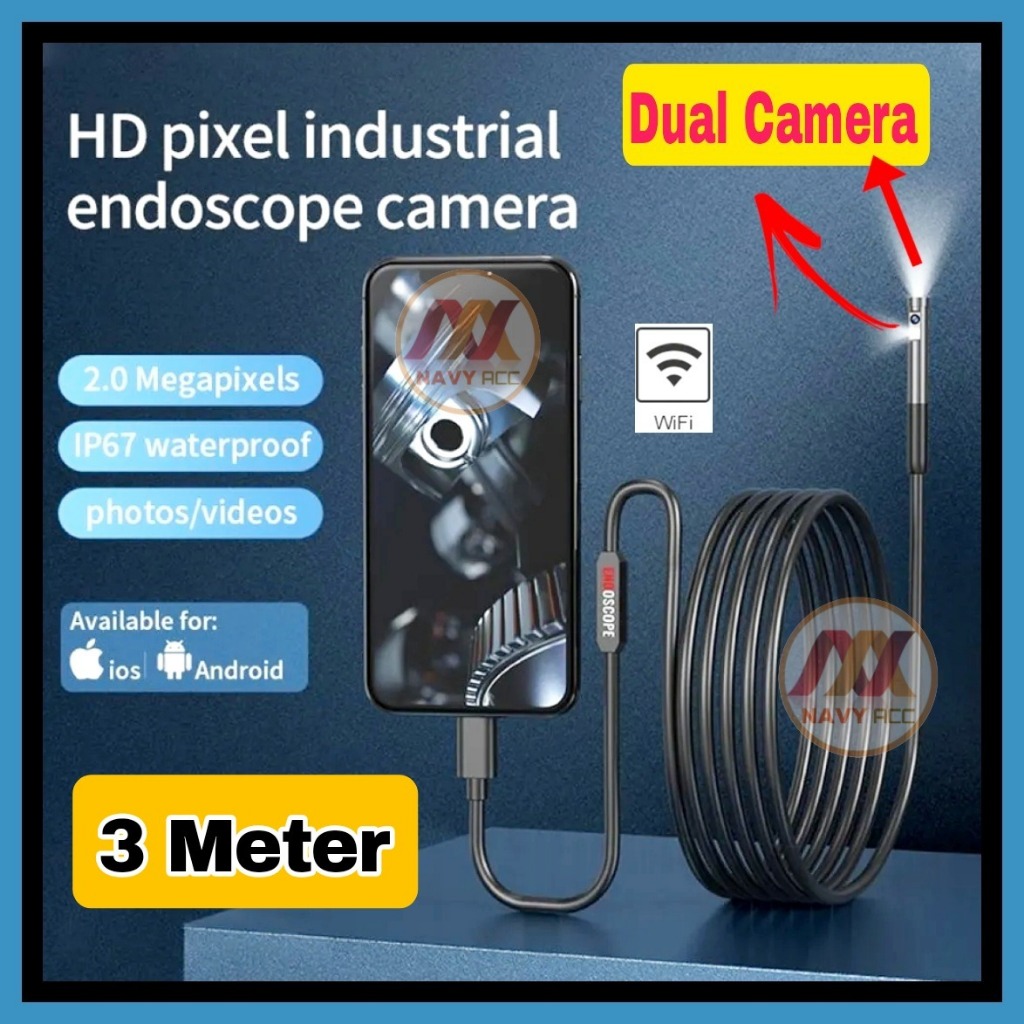 Jual MH - Endoscope Camera Android dan ios Wifi Hard Cable Dual ...