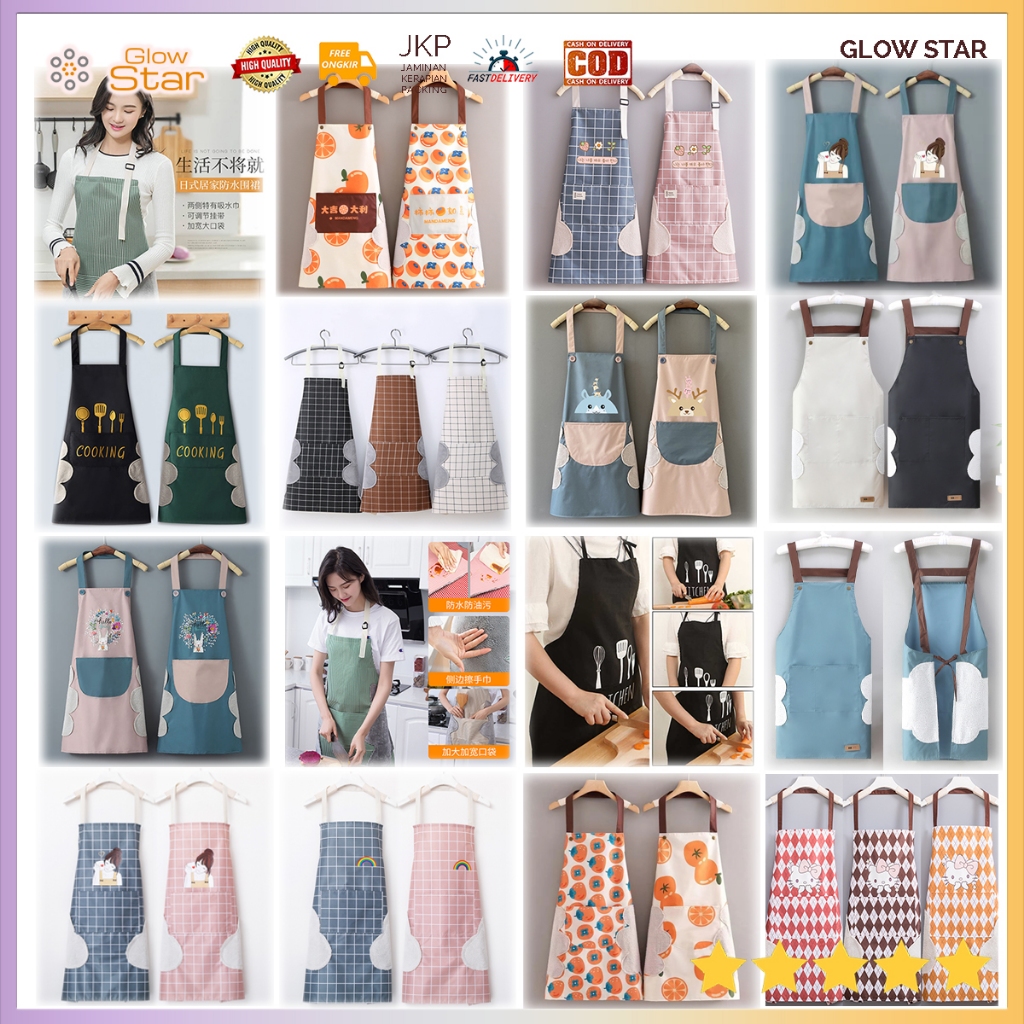 Jual Apron Celemek dapur chef apron masak pelindung baju anti Basah ...