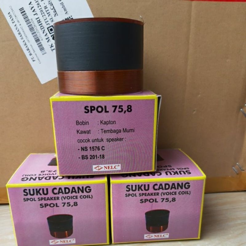 Jual SPUL SPOOL SPEAKER 3 INCH / VOICE COIL SPIKER NELC 75,8MM | Shopee ...