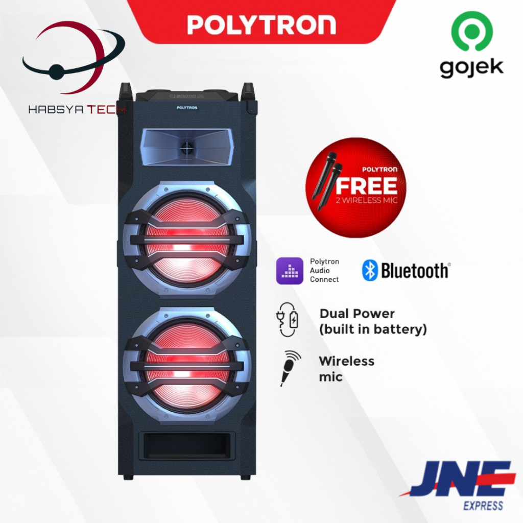Jual POLYTRON SPEAKER MEETING SPEAKER TROLLEY PTS 12KF25 FREE 2 MIC ...