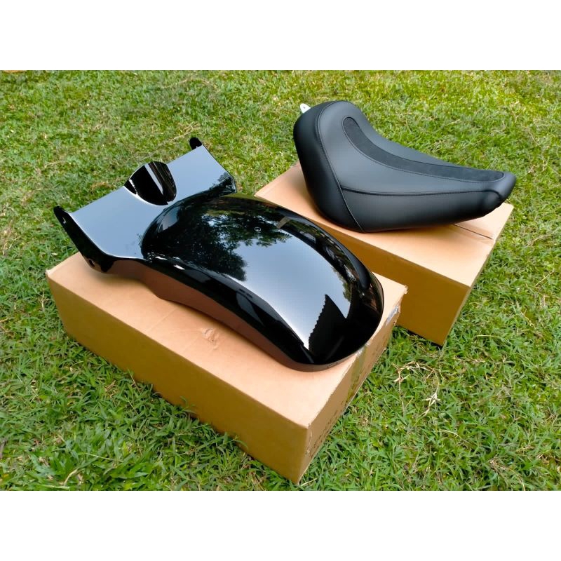Jual jok fender shorts bobber rear fender and front seat for harley ...