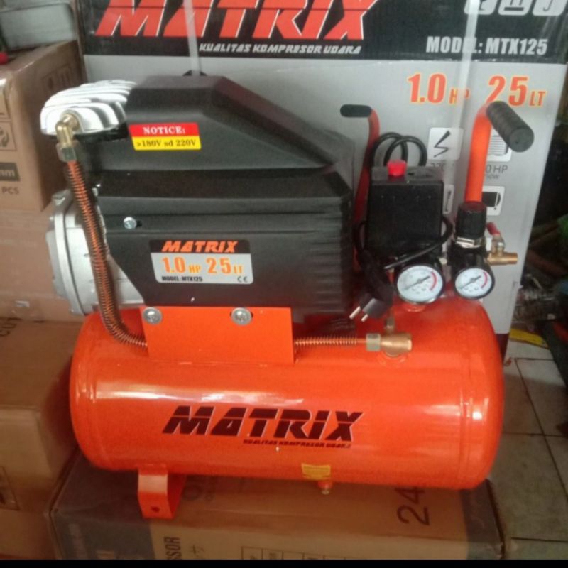 Jual Mesin Kompresor Udara Kompresor Portable 1 HP 25 Liter Matrix ...