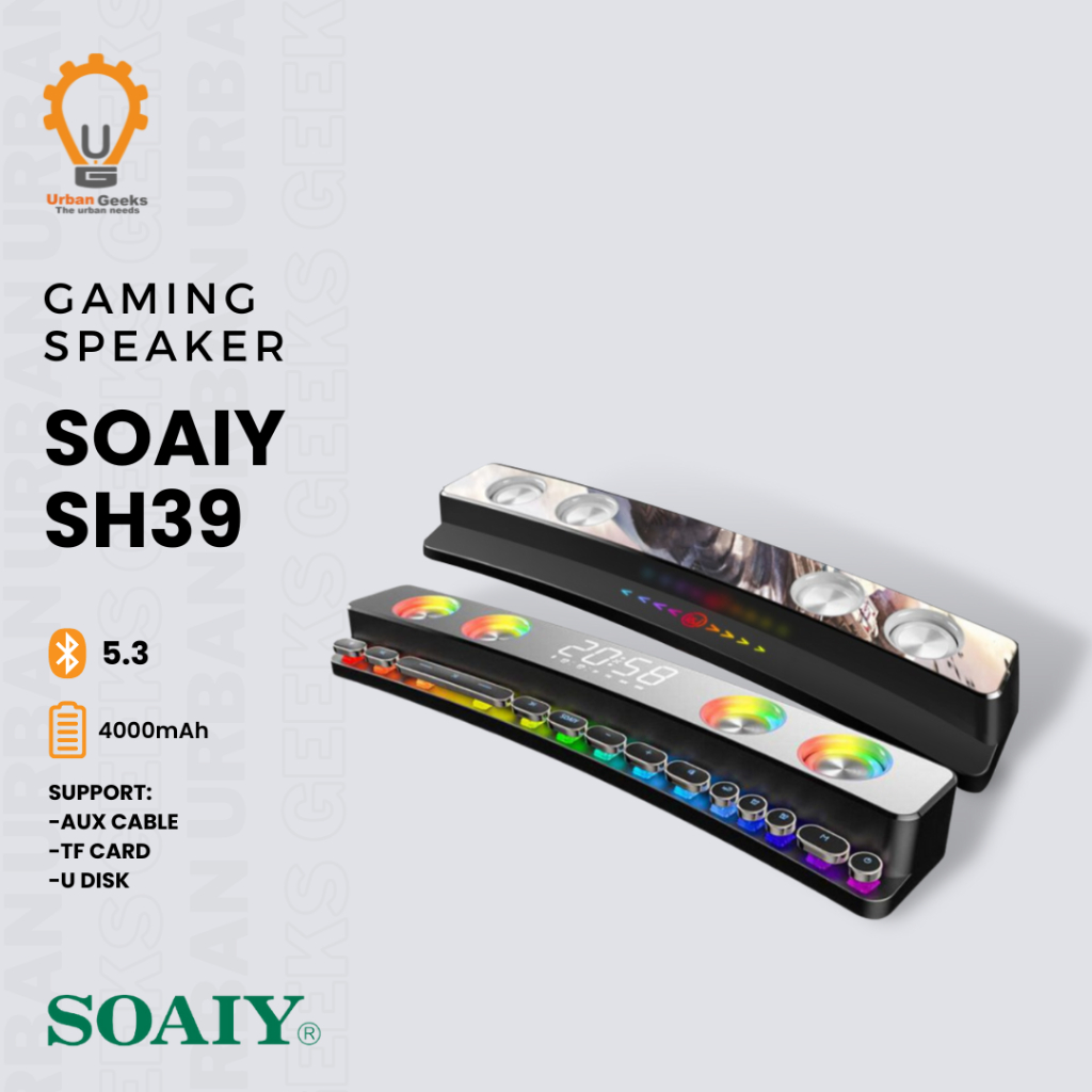 Jual Soundbar Gaming SOAIY SH39 Basic Wireless Bluetooth Speaker Led RGB | Shopee Indonesia