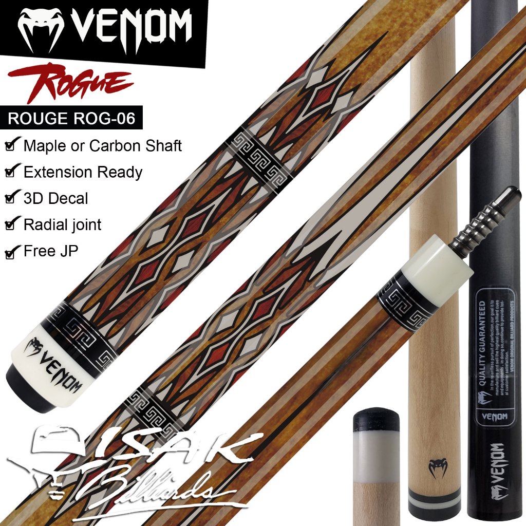 Jual Venom Rogue ROG-06 Pool Cue - Radial Maple Carbon Ext Stick ...