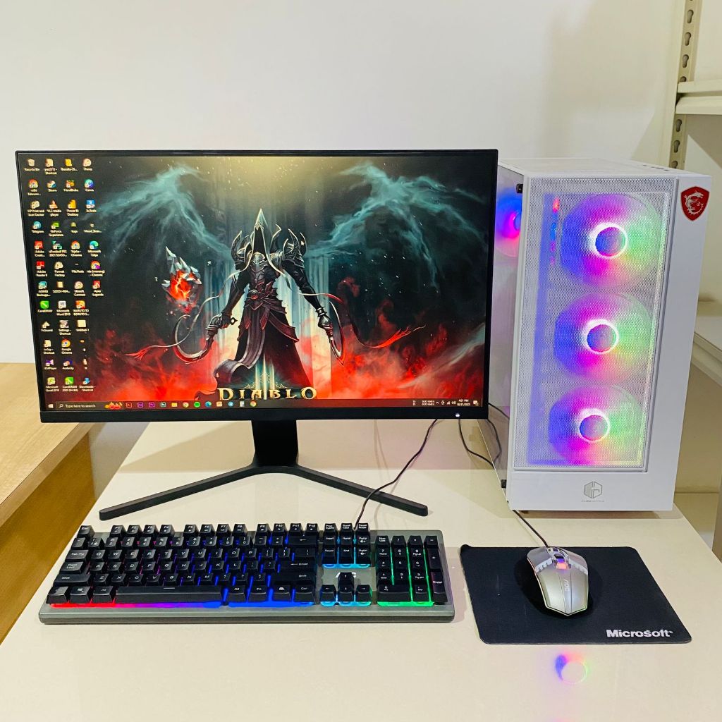 Jual CPU gaming + monitor 27-Inch kondisi bekas normal siap pakai ...