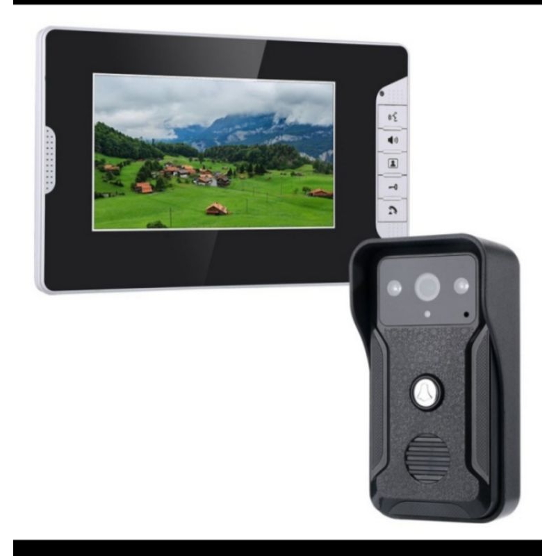 Jual Doorbell Video 7" Bell Kamera Pintu Intercom IR 7" LCD Video Bell ...