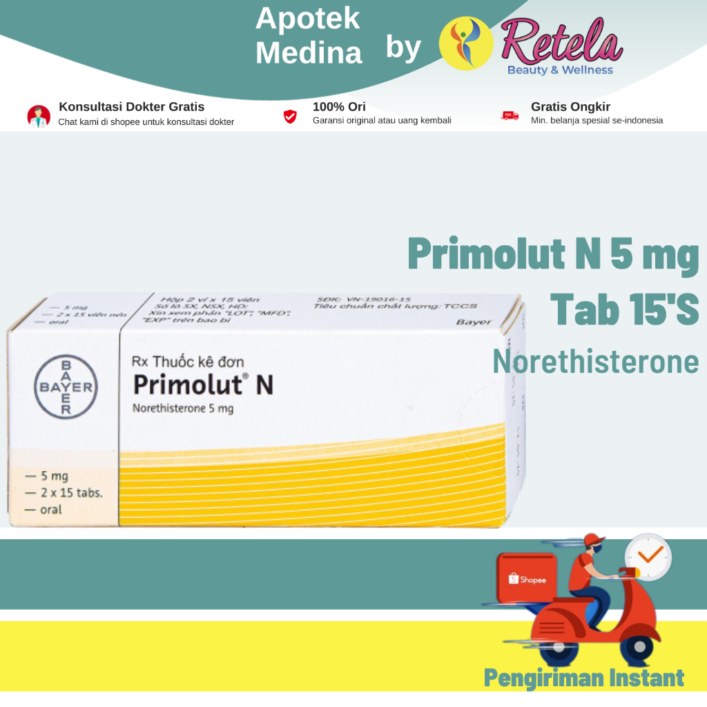 Jual Primolut N 5mg 1 Strip 15 Tablet / Norethisterone 5 mg ...