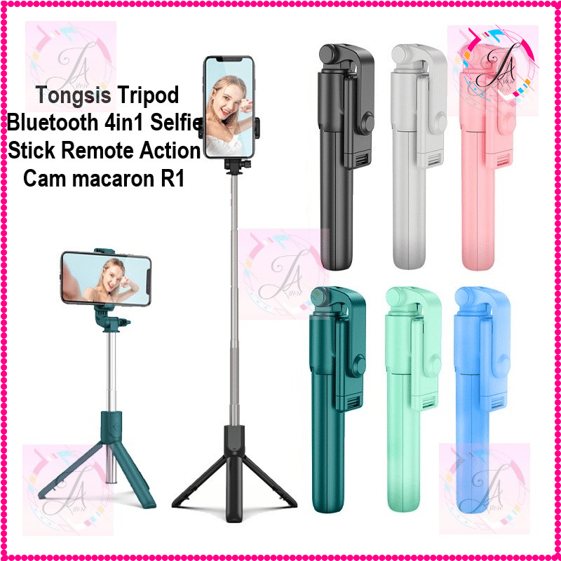 Jual JA Tongsis Tripod Bluetooth 4in1 Selfie Stick Remote Action Cam ...