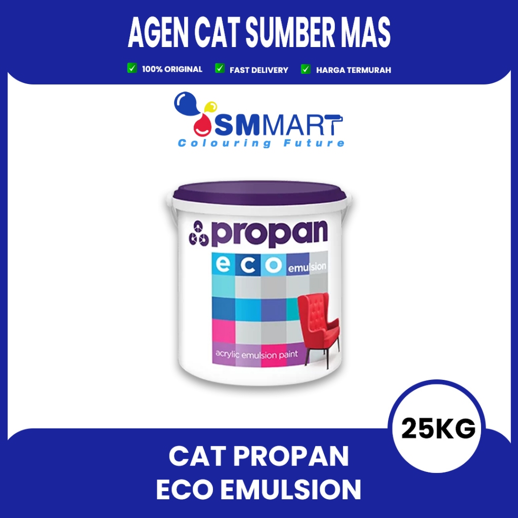 Jual CAT TEMBOK INTERIOR PROPAN ECO EMULSION WARNA PUTIH 9101 25 KG ...