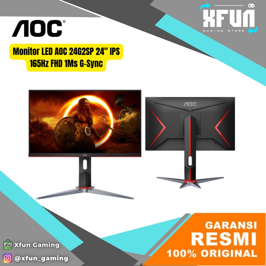 Jual Monitor LED AOC 24G2SP 24" IPS 165Hz FHD 1Ms G-Sync | Shopee Indonesia