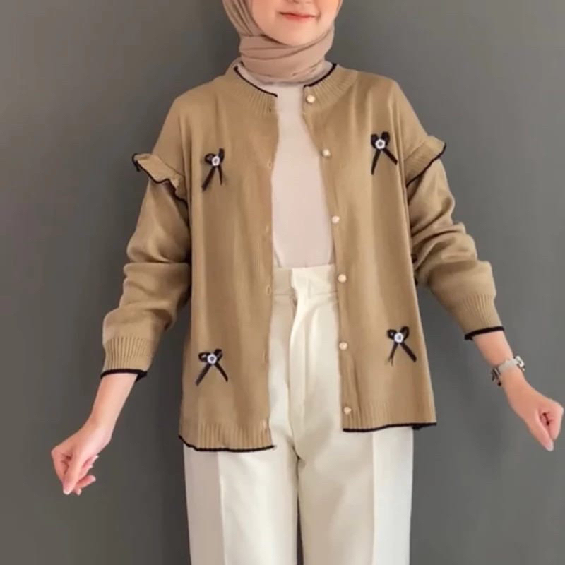 Jual Cardigan rajut wanita Popy knite Cardy atasan wanita kekinian | Shopee Indonesia