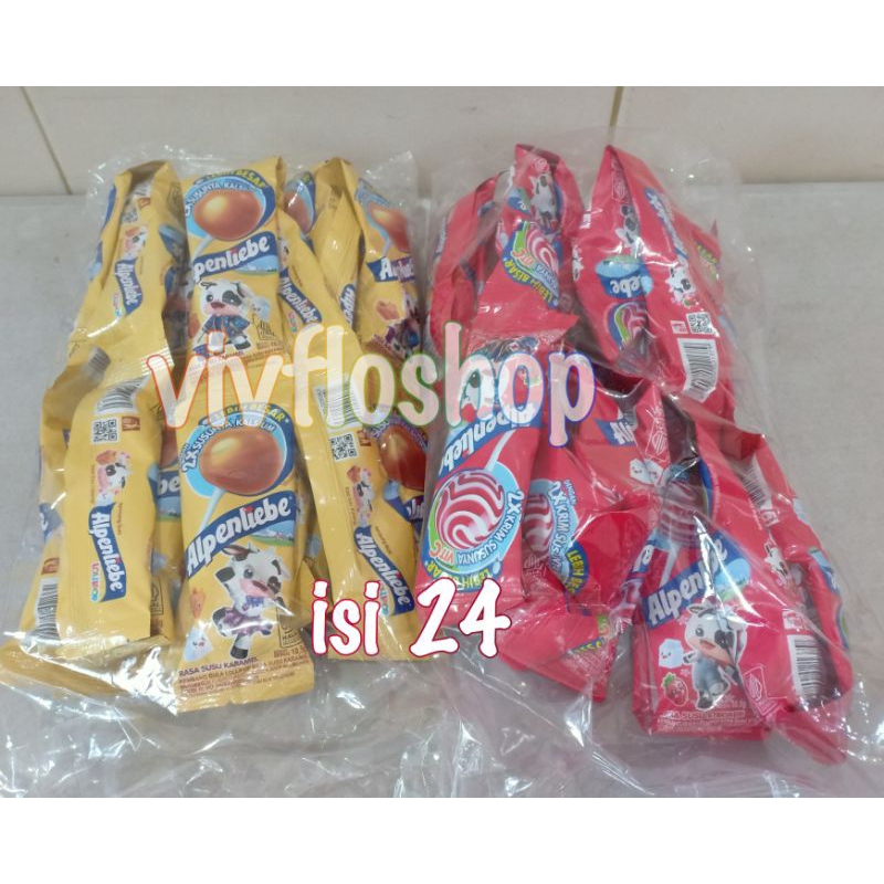 Jual Permen Alpenliebe Lollipop Strawberry/ Caramel (isi 24) | Shopee ...