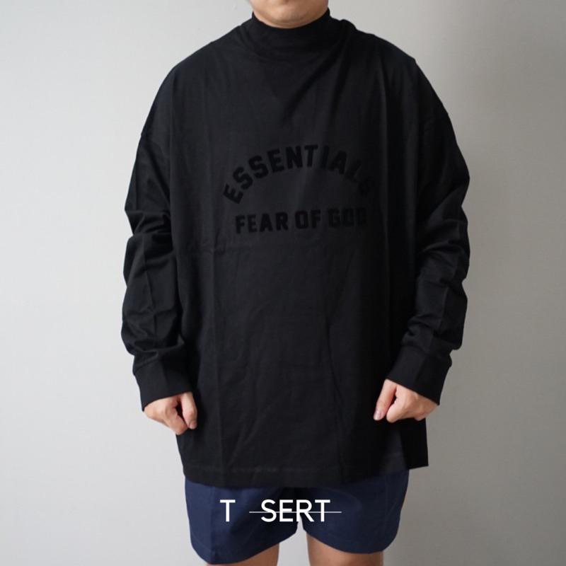 Jual Essentials Fear Of God Long Sleeves Jet Black SS23 ( 100% ...