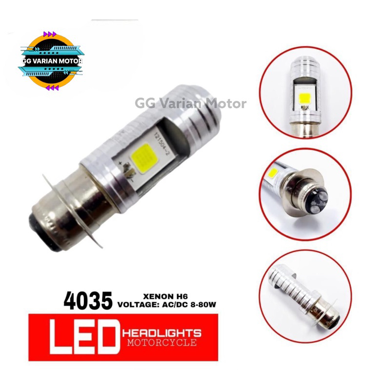 Jual LAMPU BOHLAM DEPAN LED 2 SISI H6 AC / DC MOTOR BEBEK DAN MATIC | Shopee Indonesia