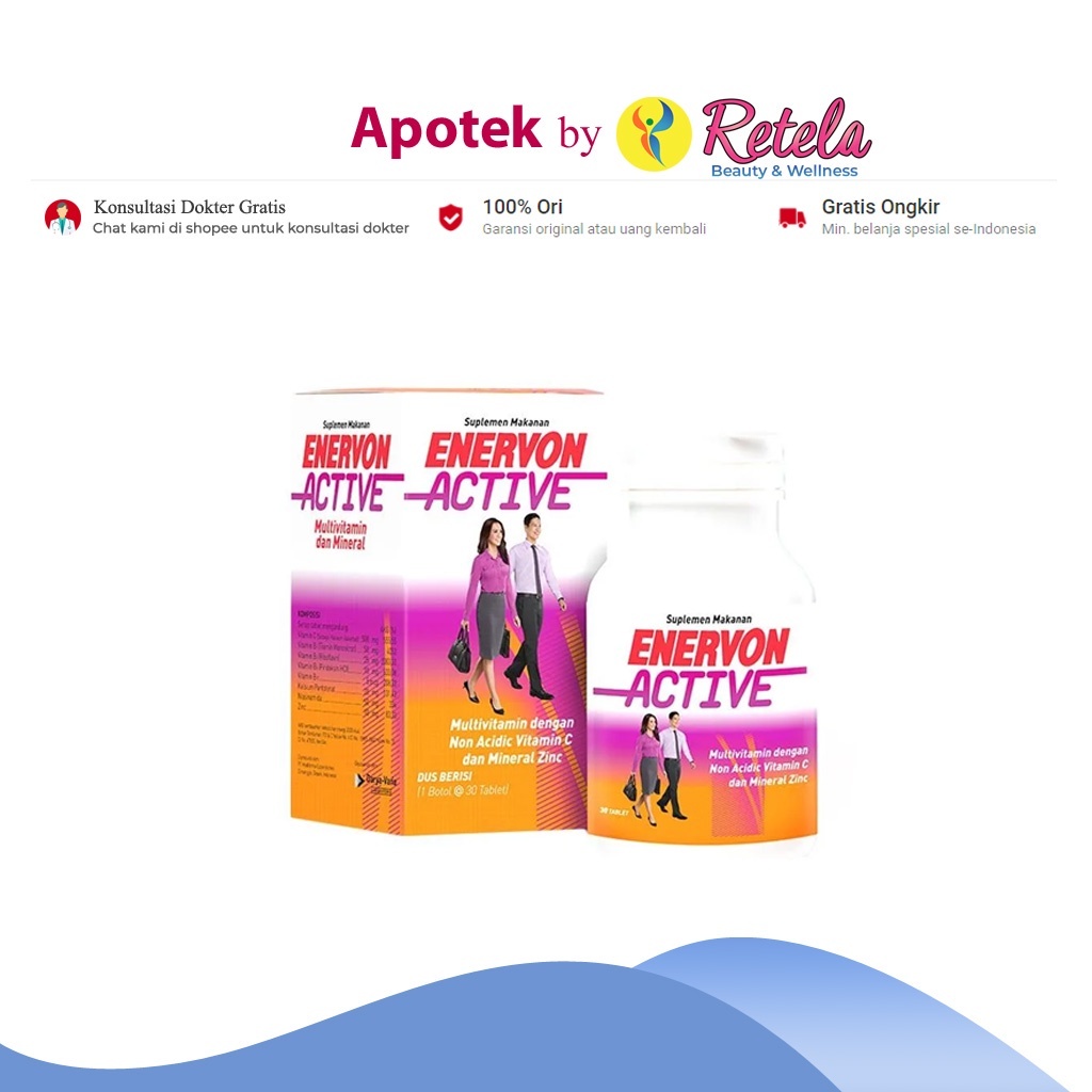 Jual Enervon Active - 30 Tablet Multivitamin Menjaga Daya Tahan Tubuh ...