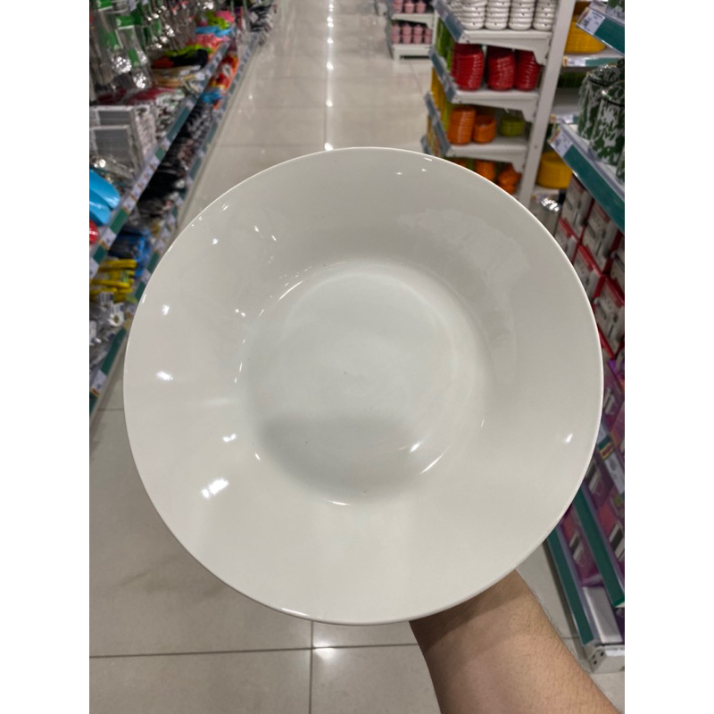 Jual MORITO-Piring Cekung Bulat 9 Putih Polos CR909B | Shopee Indonesia