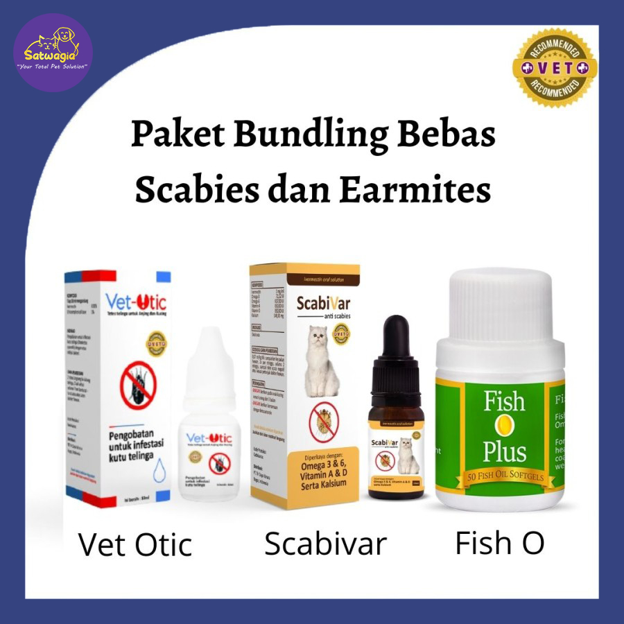 Jual BUNDLING BEBAS KUTU SCABIES BULU SEHAT VET OTIC + SCABIVAR + FISH ...