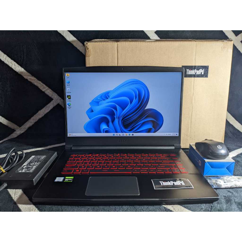 Jual Laptop Design Gaming MSI GF63 Core i5 9300H GTX 1650 Mulus murah ...
