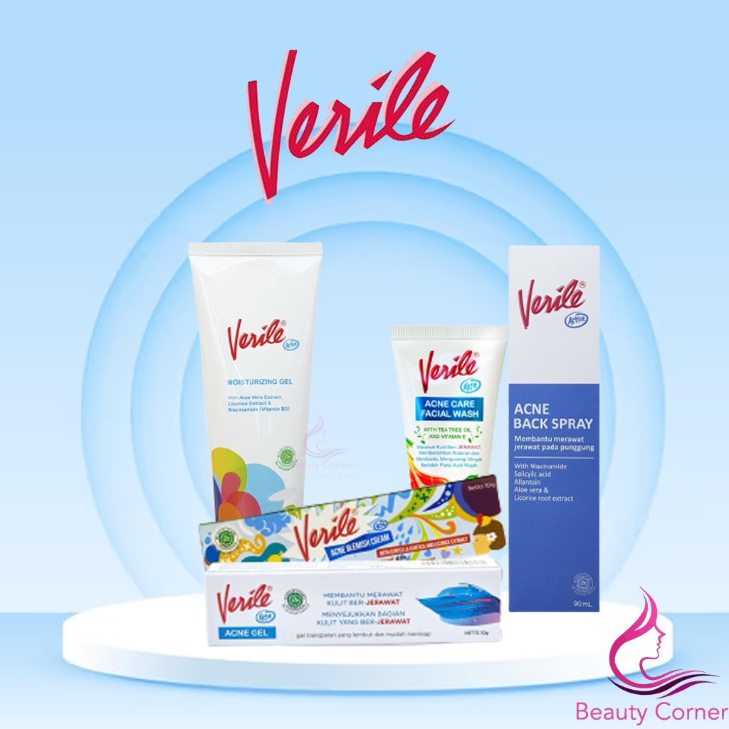 Jual Verile Acne Series (Acne Gel/Acne Blemish Cream/Acne Care Face ...