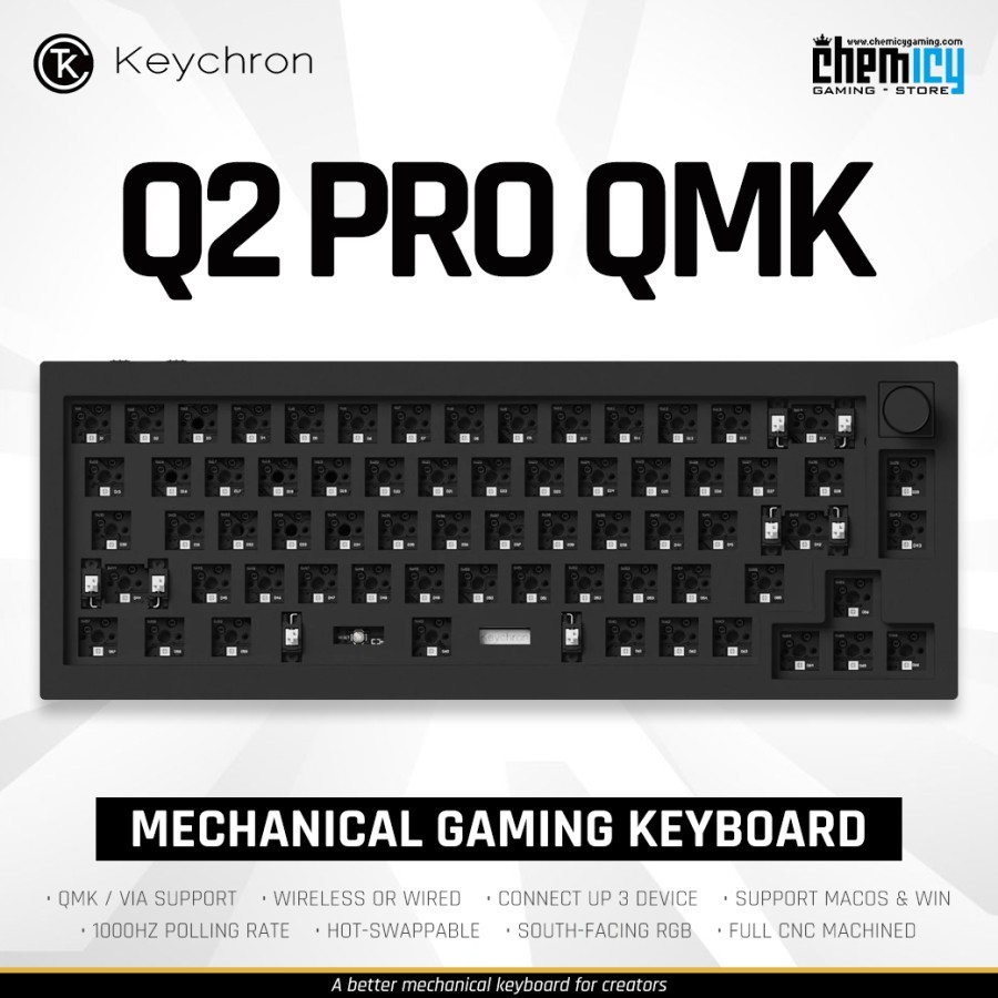 Jual Keychron Q2 Pro Barebone Knob Version Mechanical Gaming Keyboard ...