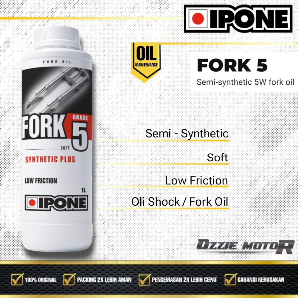 Jual FORK OIL IPONE OLI SHOCK DEPAN GRADE 5,10,15 SOFT & MEDIUM SYNTHETIC PLUS 1L ORIGINAL MADE ...