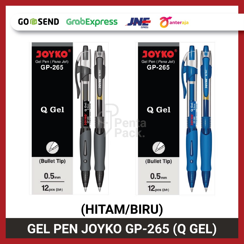 Jual [ECER] Gel Pen / Pulpen / Pena JOYKO - GP-265 Q Gel (HITAM / BIRU) | Shopee Indonesia